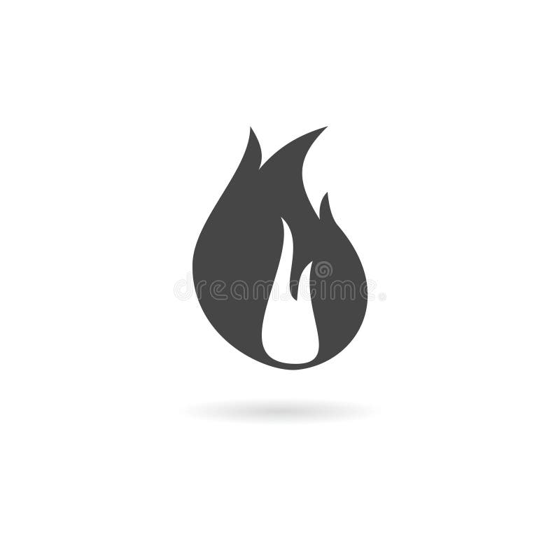 Simple fire icon stock vector. Illustration of black - 121973537