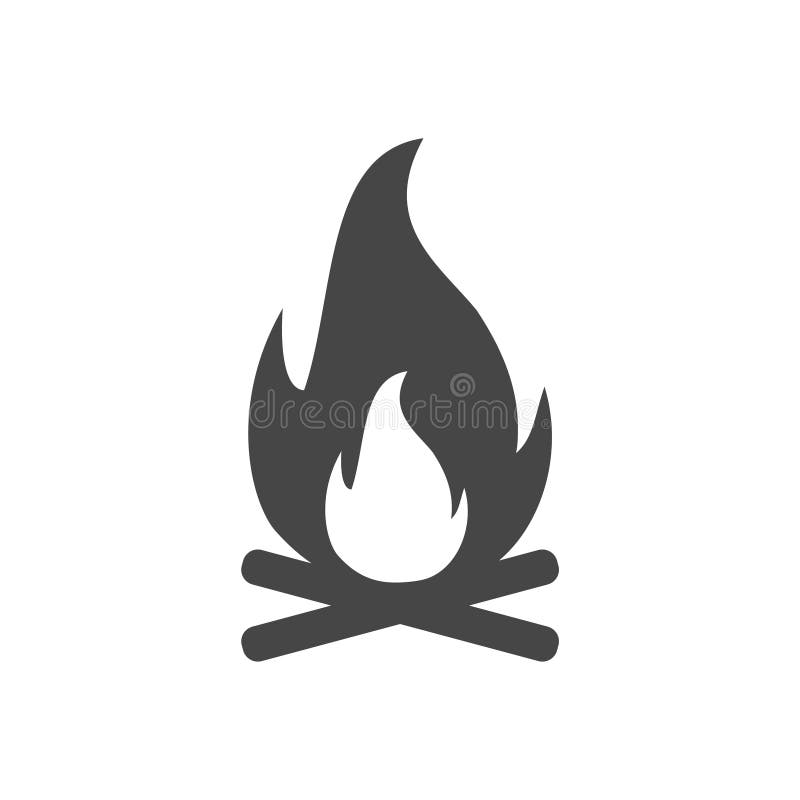 Simple fire icon stock illustration. Illustration of flame - 172122233