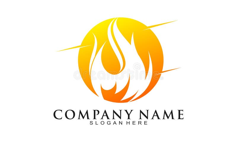 Simple Fire Symbol Icon Logo Stock Vector - Illustration of flame ...