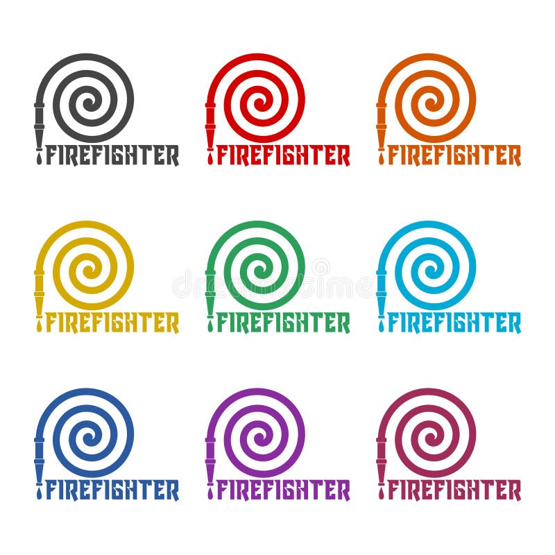 Simple Firefighter Icon Color Set Stock Vector - Illustration of color ...