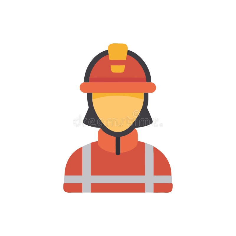 Simple Firefighter Icon for Safety Stock Illustration - Illustration of ...