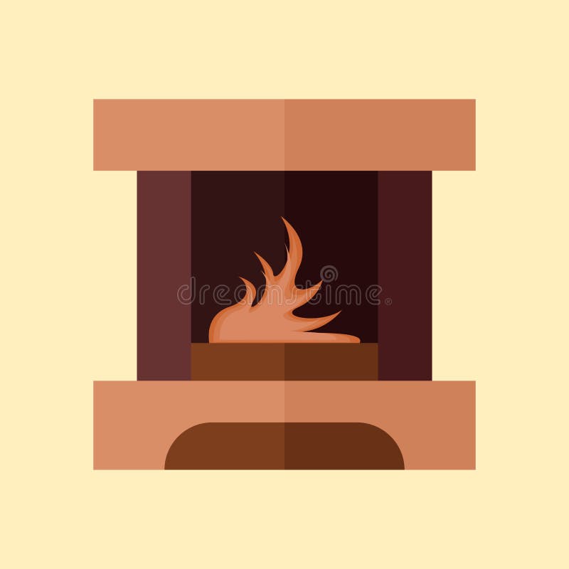 Simple Fireplace Drawing Vector Illustration Stock Vector ...