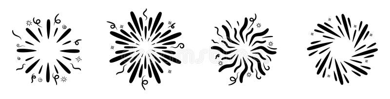 Simple Firework Vector Black, Sparkling for Festival and New Year Stock ...