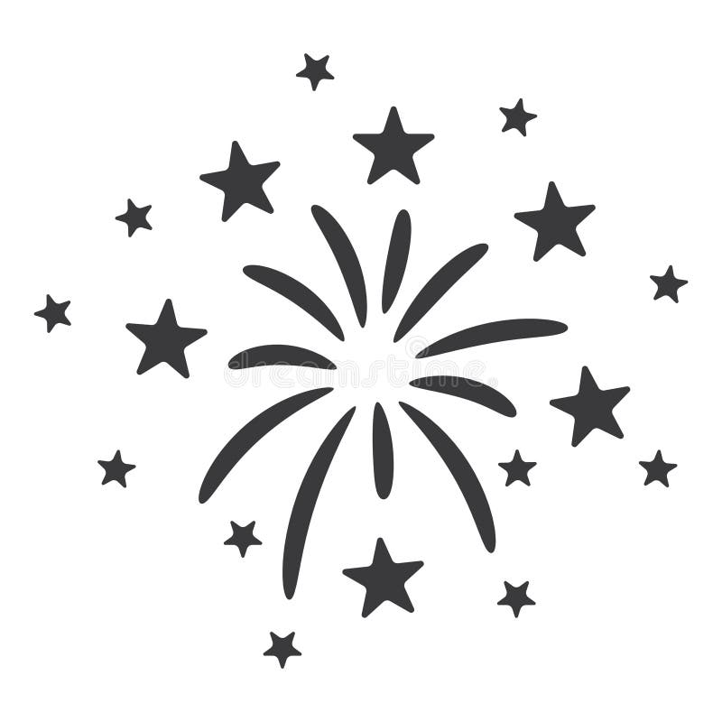 Simple Fireworks Icon Isolated Flat Style Design Stock Vector - Illustration of light, cute ...