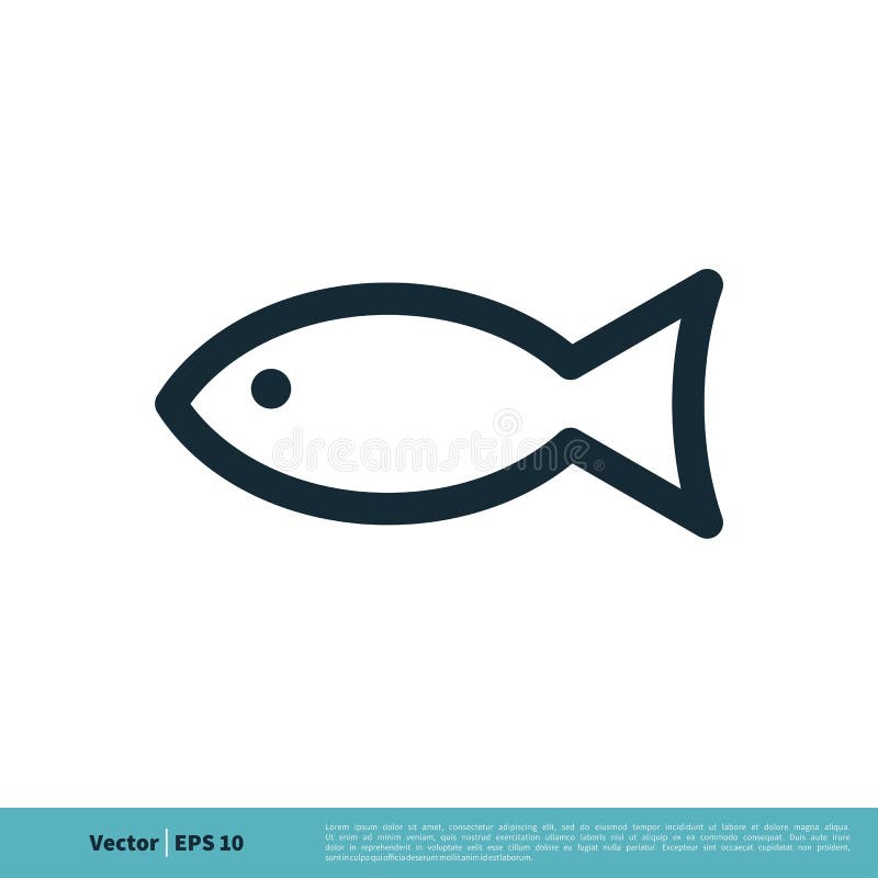 Simple Fish Line Icon Vector Logo Template Illustration Design. Vector ...