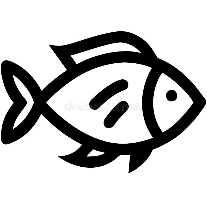 Simple Fish Outline Vector for Design Projects and Crafts Stock ...