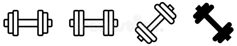 Simple Fitness Exercise Dumbbell Icon Stock Vector - Illustration of ...