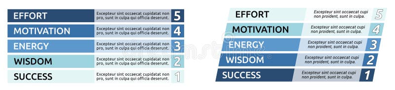 Simple Five Steps or Levels Infographics, 5 Blue Bar with Text ...