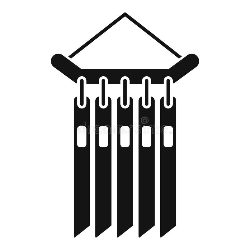 Simple Five Tubes Wind Chime Hanging from Wooden Bar Icon Stock Vector ...