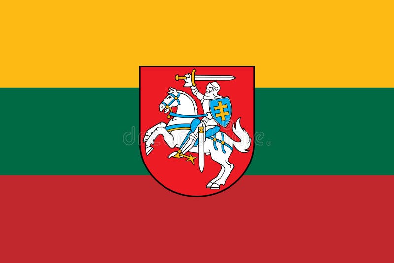 Lithuania Coat Of Arms And Flag Stock Vector - Illustration of european ...