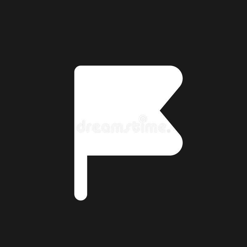 Simple Flag for Report Dark Mode Glyph Ui Icon Stock Vector ...