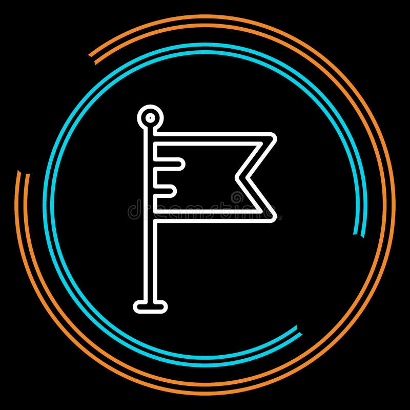 Simple Flag Thin Line Vector Icon Stock Vector - Illustration of button ...