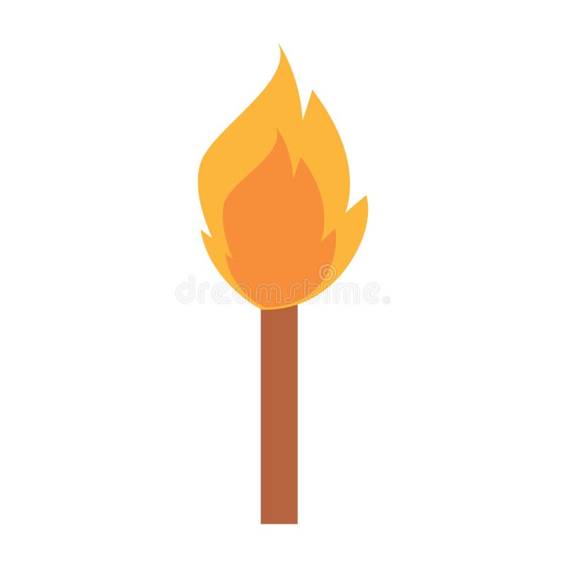 Simple Flaming Torch Icon. Vector Stock Illustration - Illustration of ...