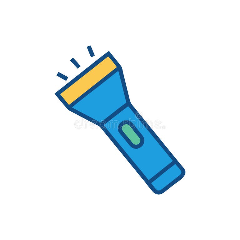 Simple Flashlight Icon for Emergency Stock Illustration - Illustration ...