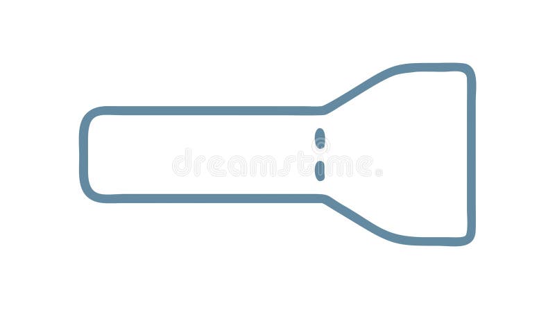 Simple Flashlight or Torch Outline Icon for Illumination Light , Vector ...