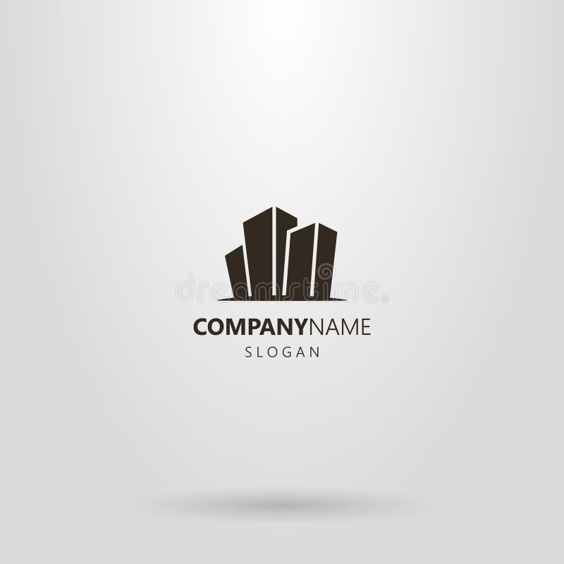 Simple Flat Art Logo of Three High-rise Buildings Stock Vector ...