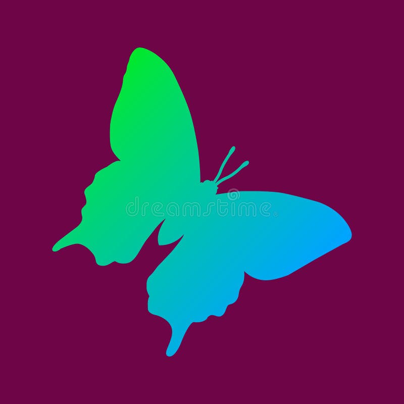 Simple Flat Art Minimalistic Gradient Colors Sign of Butterfly Stock ...