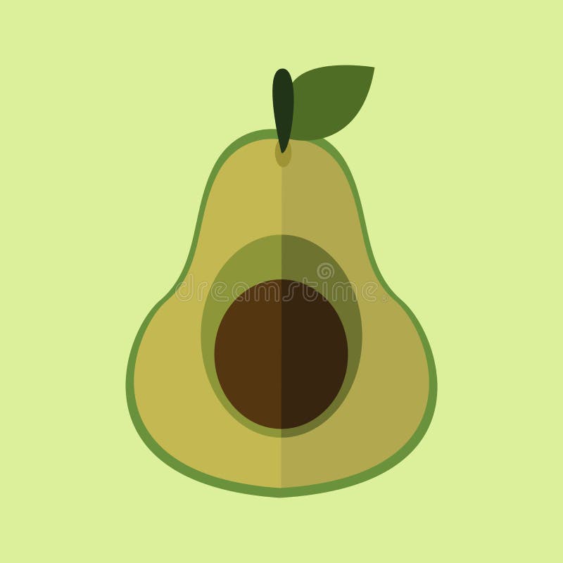 Simple Flat Avocado Slice Vector Illustration Stock Vector ...