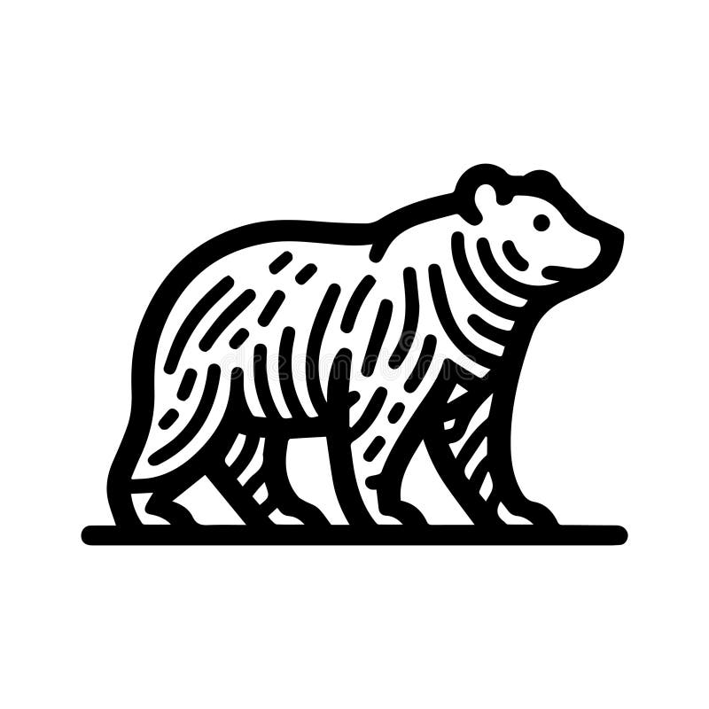 Simple Flat Bear Illustration for Logo and Design Purposes. Stock ...