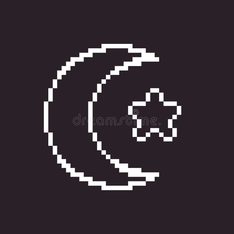 Pixel Art Crescent Moon Stock Illustrations – 171 Pixel Art Crescent ...