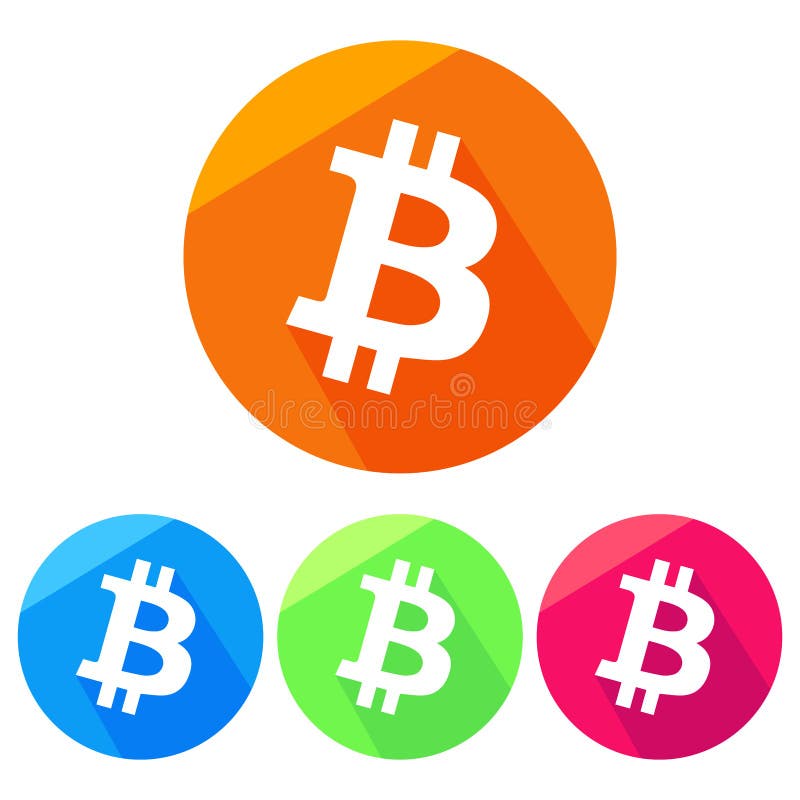 Simple, Flat Bitcoin Icon/logo. Four Variations Stock Vector ...