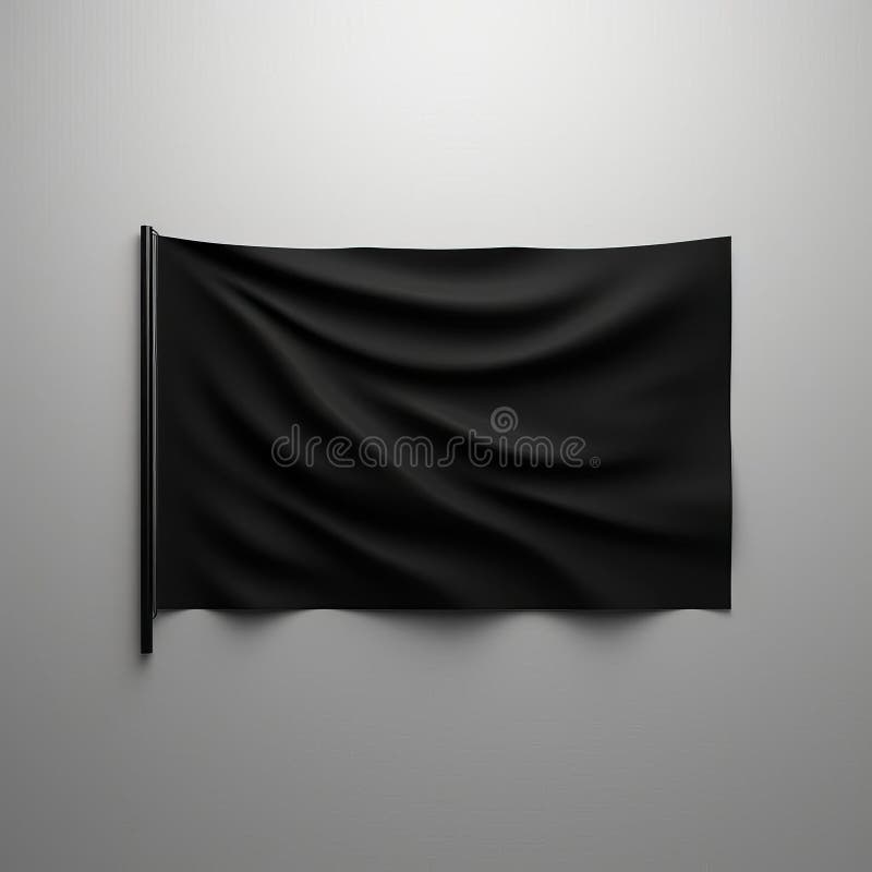 Simple Flat Black Flag Design on Computer Screen Stock Illustration ...