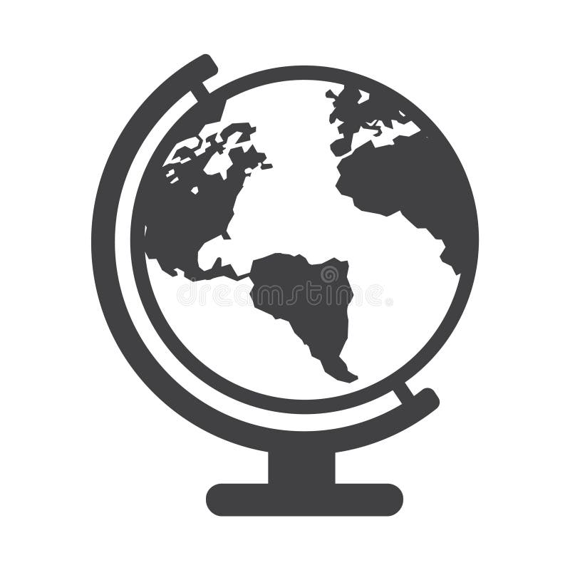 Flat black globe icon stock vector. Illustration of globe - 104039093
