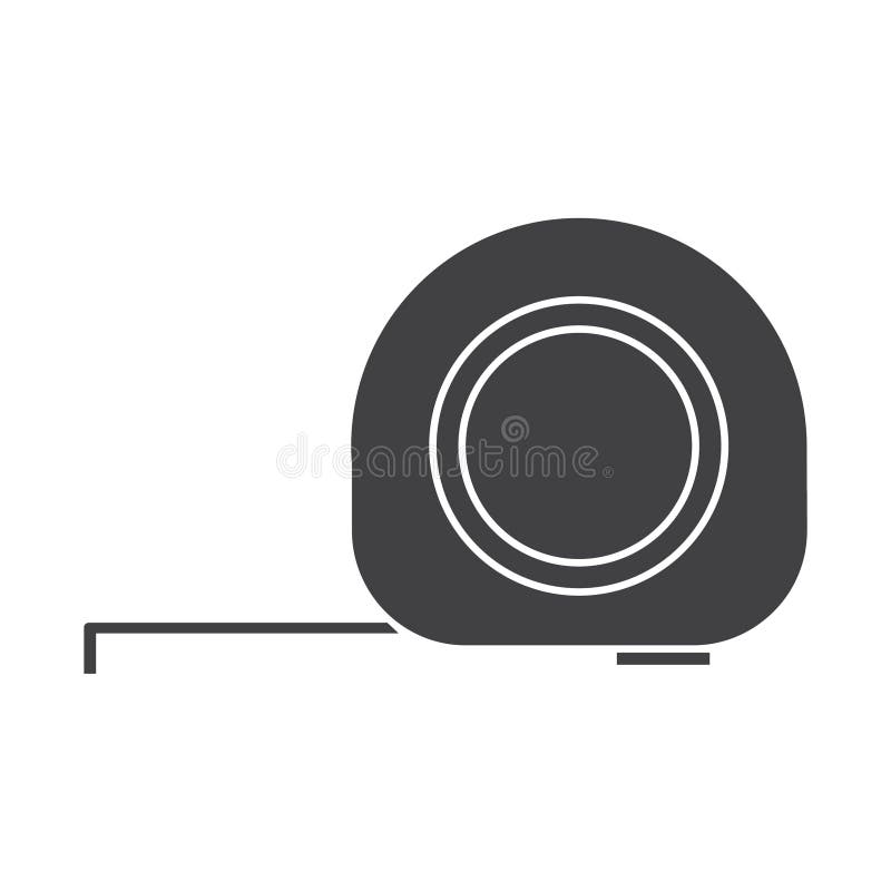 Flat Black Tape Measure Icon Stock Vector - Illustration of cartoon ...