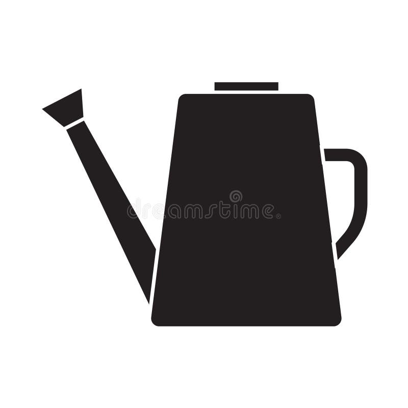 Flat Black Watering Can Icon Stock Vector - Illustration of simple ...