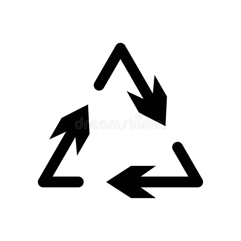 Simple Flat Black and White Garbage Sorting and Recycle Symbol Stock ...