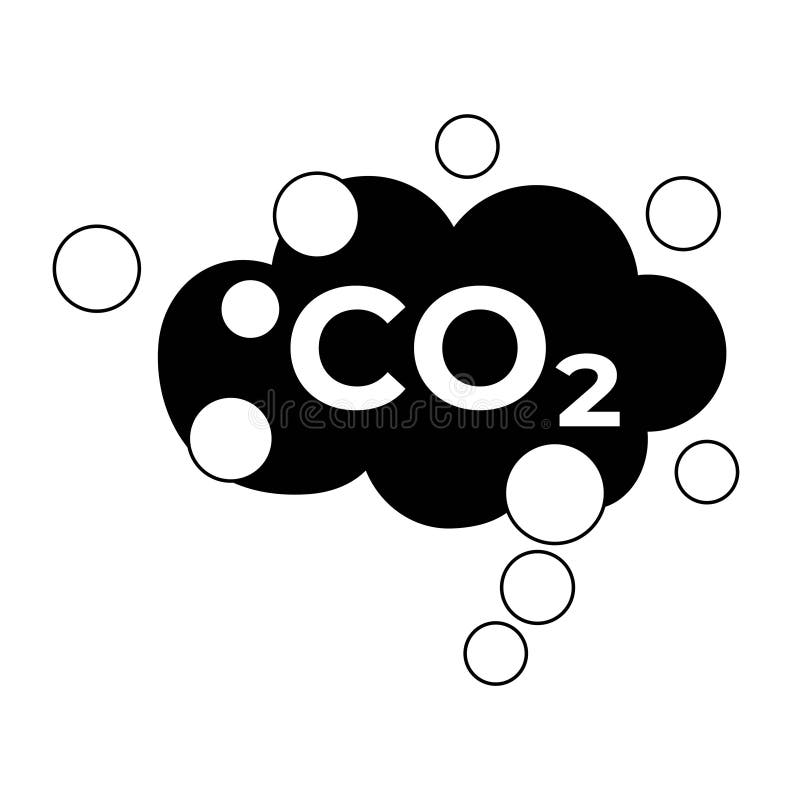 Simple Flat Black and White Vector Carbon Dioxide Icon Stock Vector ...