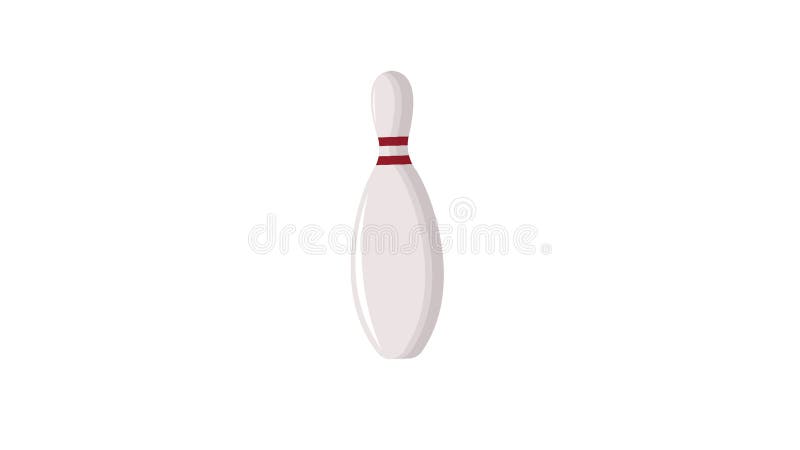 Simple Flat Bowling Pin Animation Bouncing Looping with Transparent ...