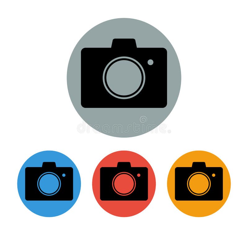 Simple Flat Camera Icon. Four Colour Variations Stock Vector ...
