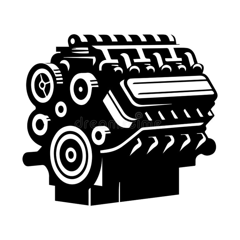 Simple Flat Car Engine Vector Illustration Logo. Stock Vector ...