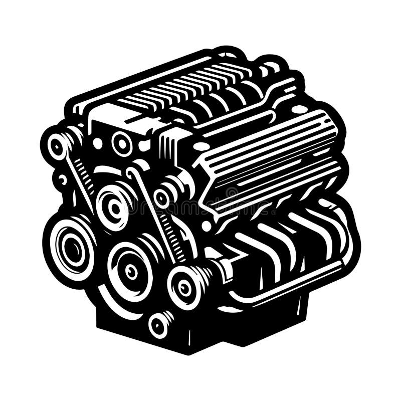 Simple Flat Car Engine Vector for Logo and Illustration Design. Stock ...