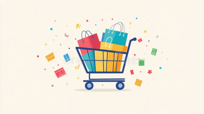 Simple Flat Cart Icon for Websites, Modern Flat Art Cart Icon,Flat Art ...