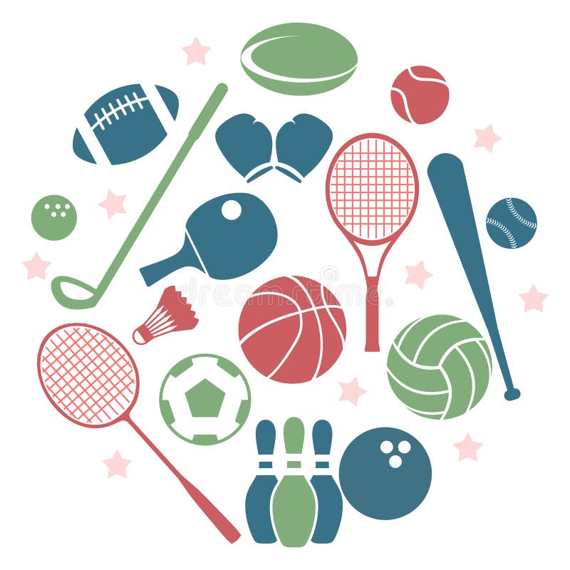 Simple Flat Collection of Sport Equipment Illustration Stock Vector ... Simple Flat Collection of Sport Equipment Illustration Stock Vector ...