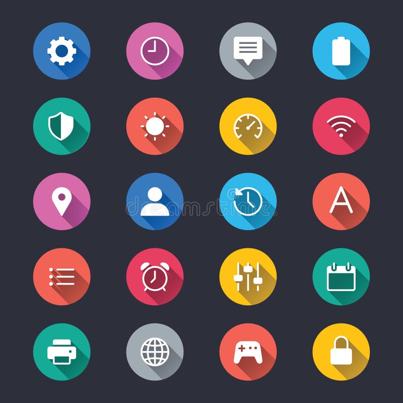 Setting simple color icons stock vector. Illustration of eps10 - 133639379