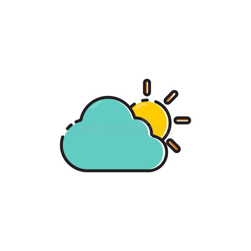 Flat color sunny icon stock vector. Illustration of warm - 102206822