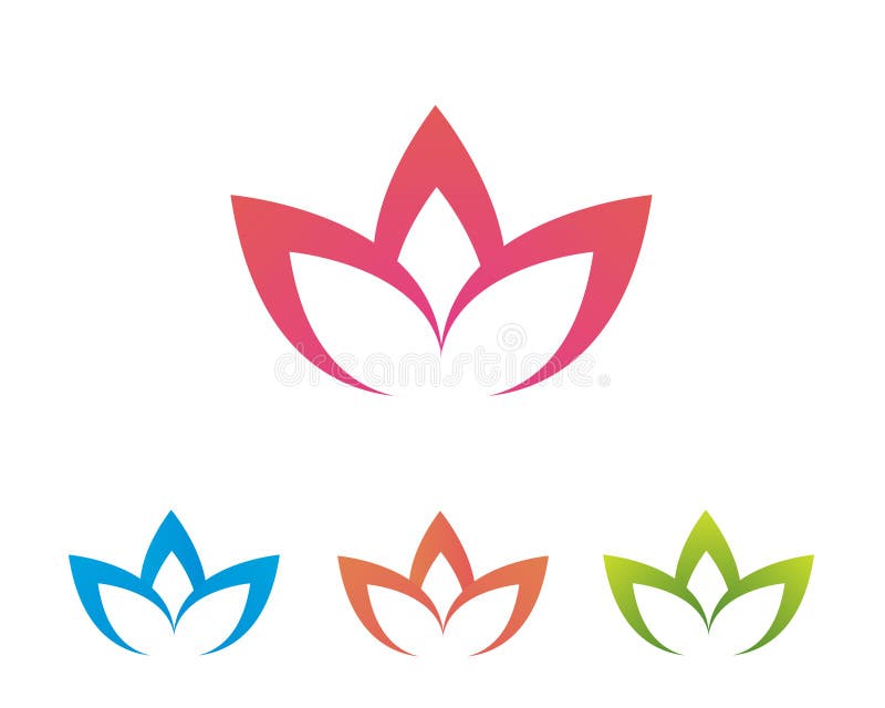 Simple Flat Colorful Lotus Flower Stock Vector - Illustration of flower ...