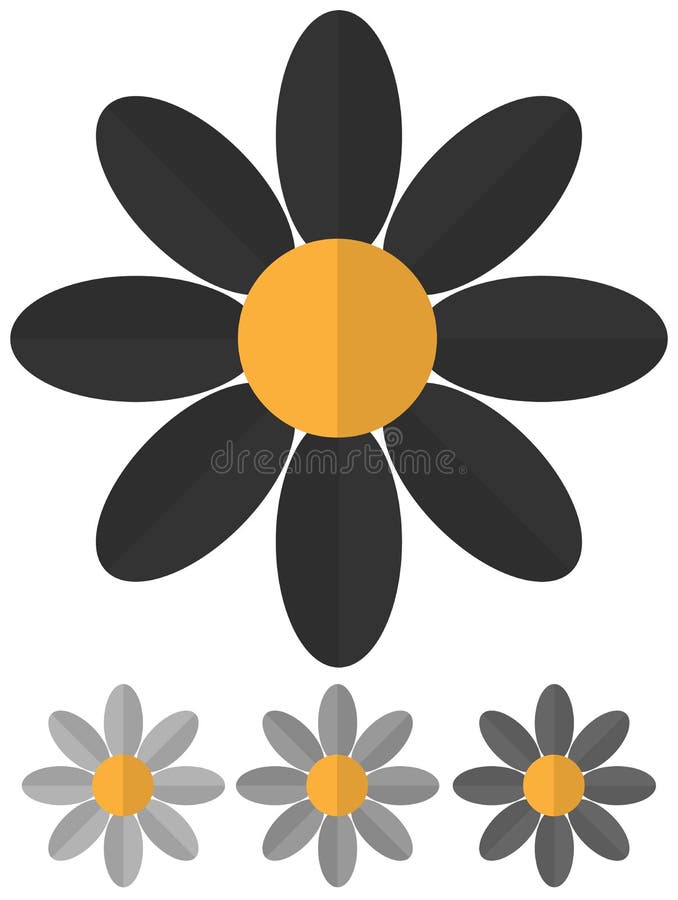 Simple Flat 2D Flower Set, Vector Illustration Stock Vector ...