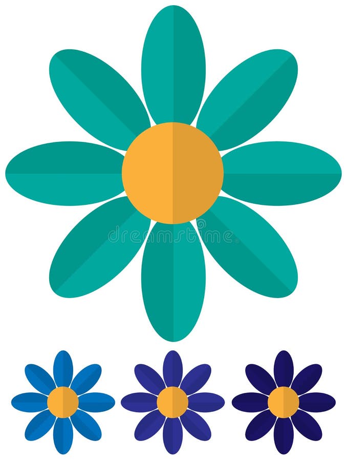 Purple Simple Flat 2D Flower, Vector Illustration Stock Vector ...