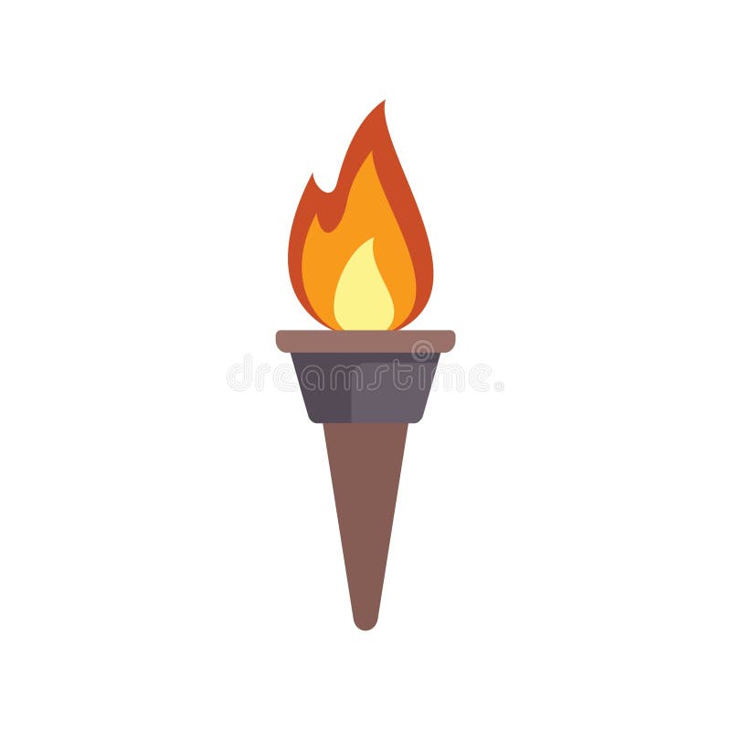 Burning Torch Holding Bright Red and Yellow Flame Stock Vector ...