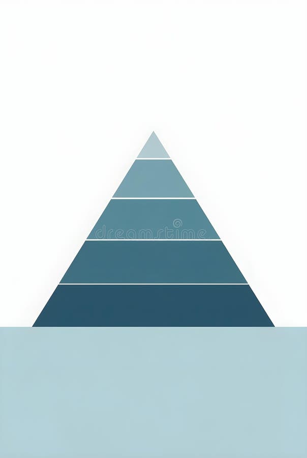 A Simple, Flat Design Features a Five-tiered Pyramid in Shades of Blue ...
