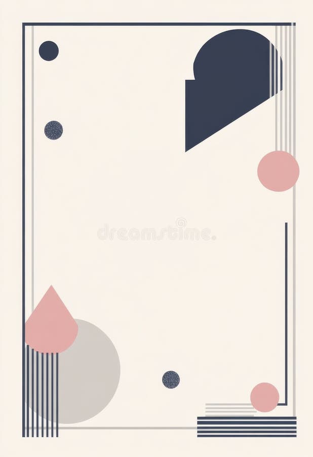 Simple Flat Design Featuring Geometric Shapes on a Blank White Page for ...