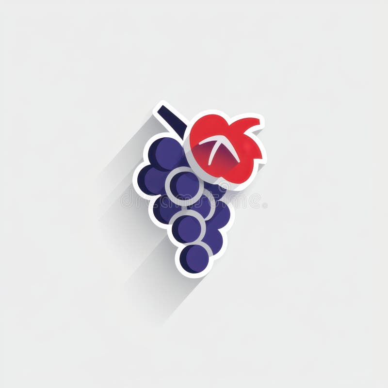 Flat Grape Icon Design stock illustration. Illustration of design ...