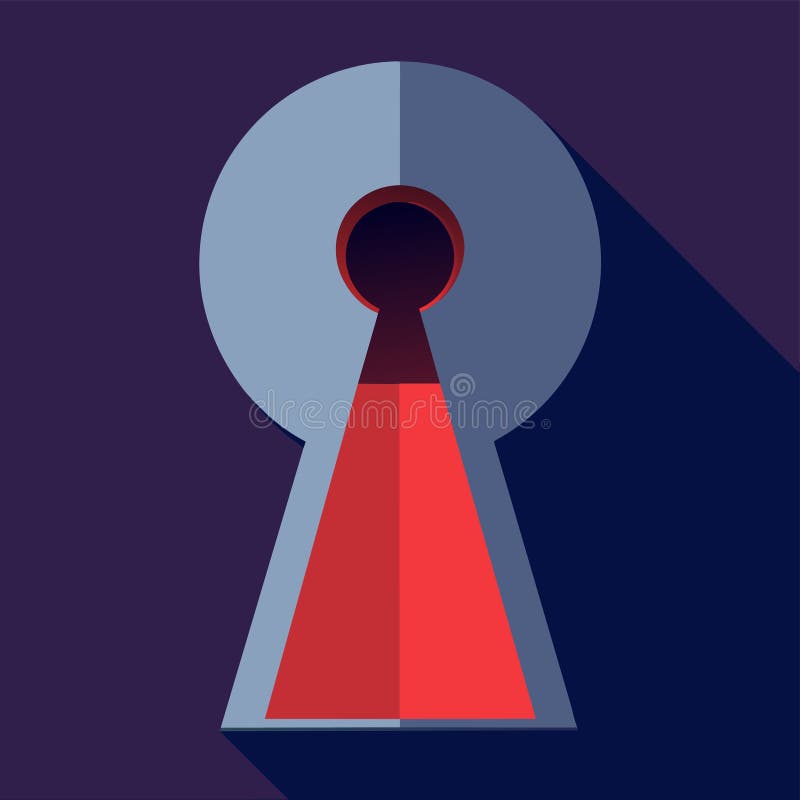 A Simple, Flat Design of a Keyhole with a Subtle Sh Inside, Set Against ...