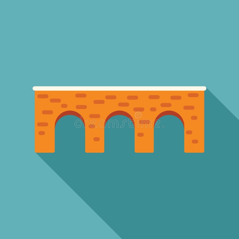 Simple Flat Design of an Old Stone Bridge with Arches Stock ...