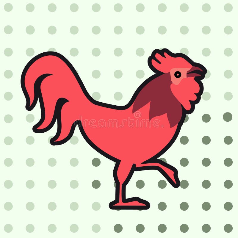 Simple flat design rooster stock vector. Illustration of cockerel ...