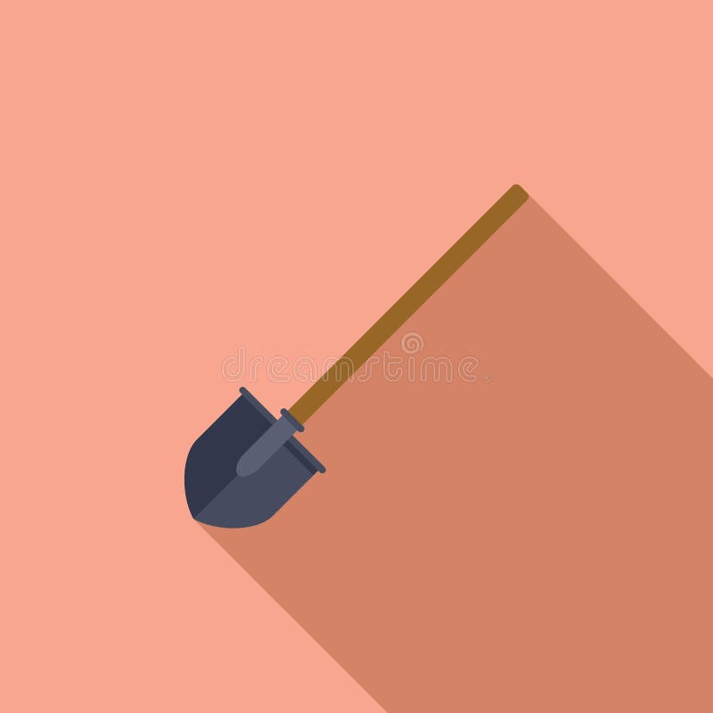 Flat Design Illustration of a Shovel Stock Vector - Illustration of ...